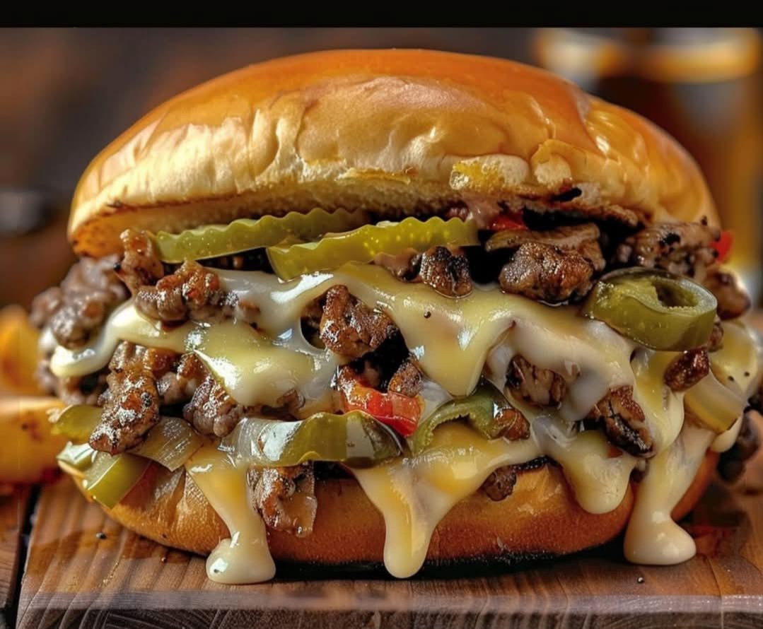 Philly Cheese Steak Burgers - Culinary Delights