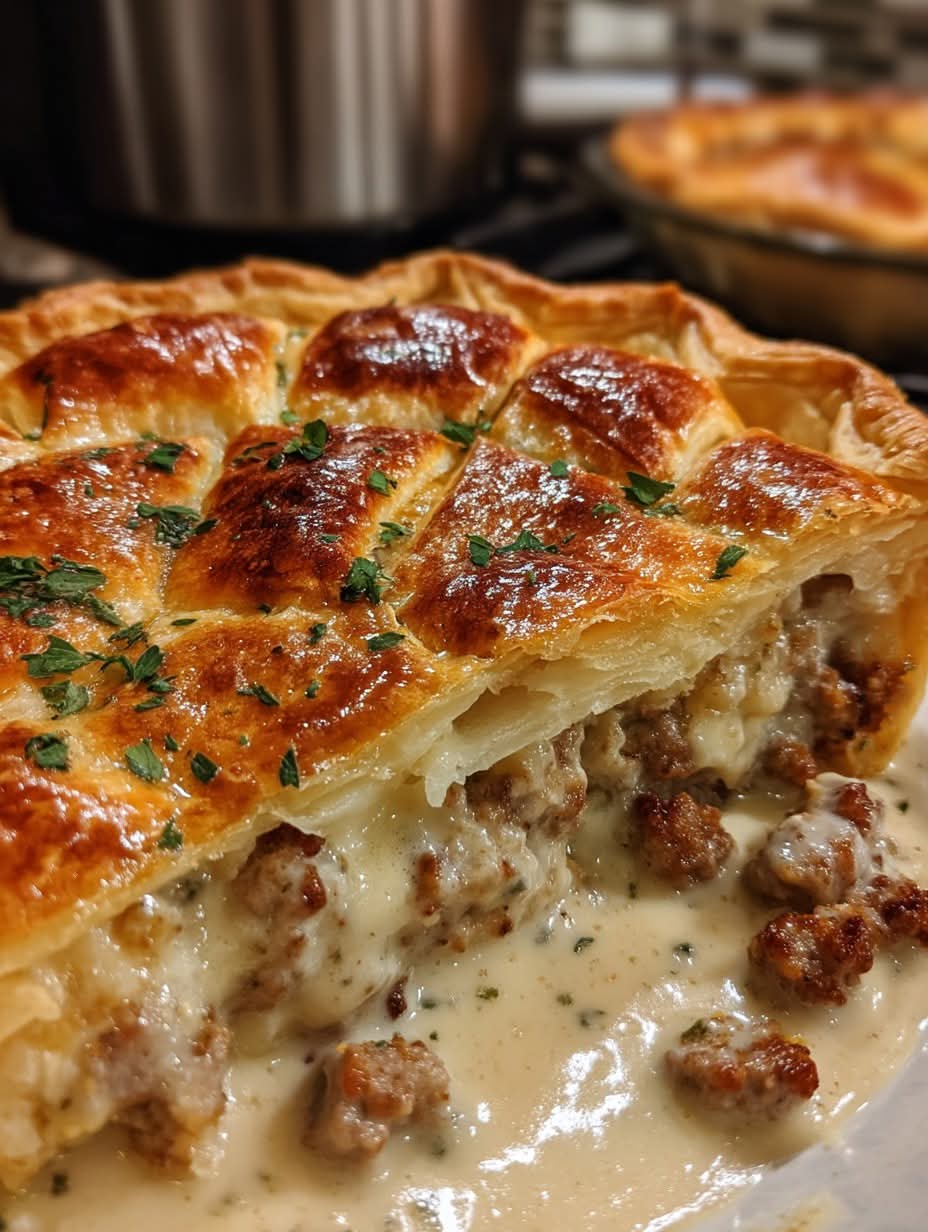 Sausage Gravy Puff Pie - Culinary Delights