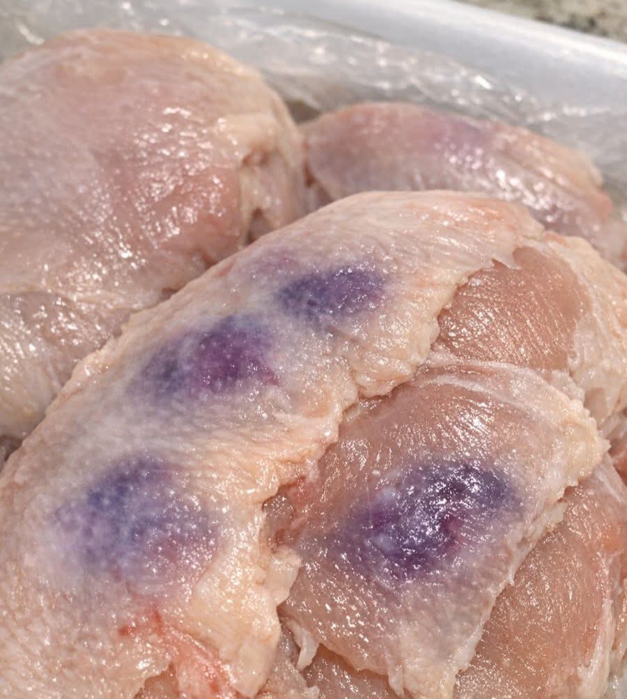 Thawed Chicken Breasts And Noticed Purple Blotches Under The Skin. Safe ...