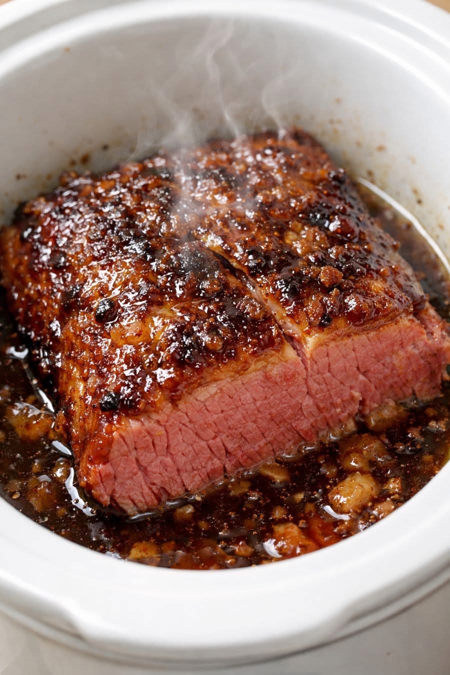 Slow Cooker 3-Ingredient Brown Sugar Corned Beef - Culinary Delights